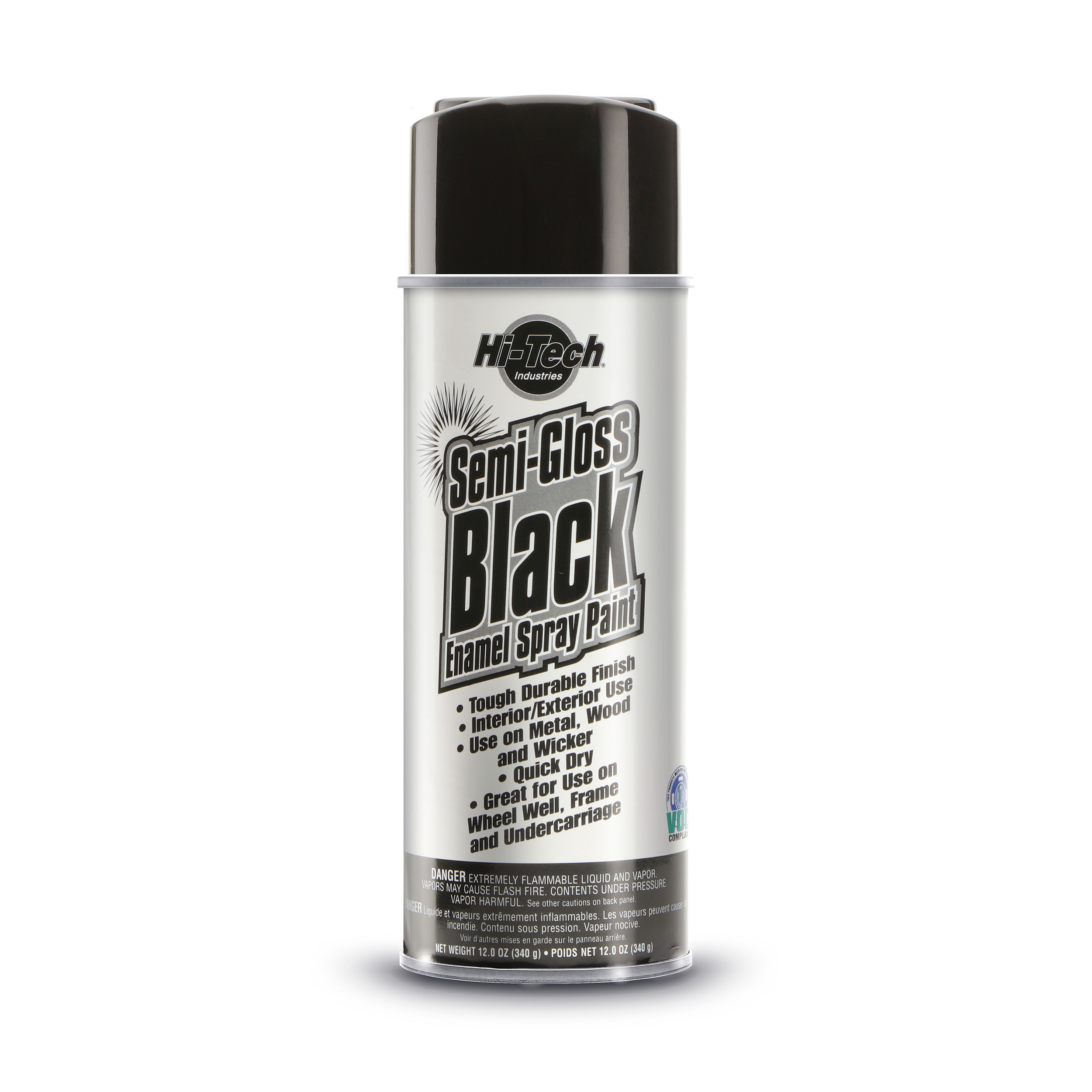 Hi-Tech Semi-Gloss Black Enamel Spray Paint | AutoMedics